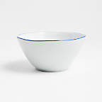 Mercer Blue Rim Ceramic Cereal Bowl + Reviews | Crate & Barrel