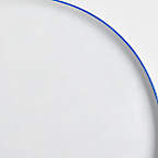 Mercer Blue Rim Round Ceramic Dinner Plate + Reviews | Crate & Barrel