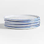 Mercer Blue Rim Round Ceramic Dinner Plate + Reviews | Crate & Barrel