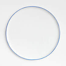Mercer Blue Rim Round Ceramic Dinner Plate + Reviews | Crate & Barrel ...
