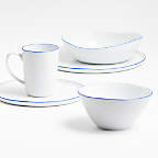 Mercer Blue Rim Round Ceramic Dinner Plate + Reviews | Crate & Barrel