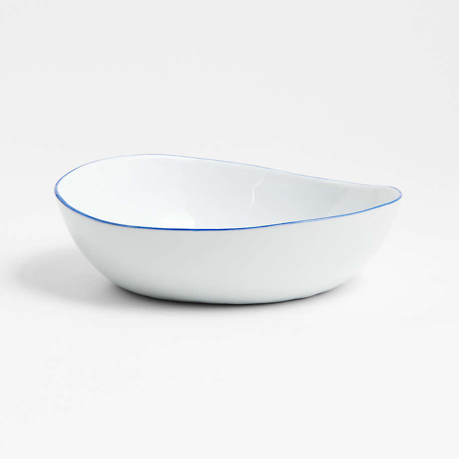 Mercer Blue Rim Ceramic Dinner Bowl + Reviews | Crate & Barrel Canada