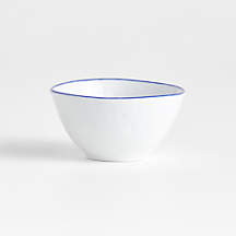 Mercer Blue Rim Porcelain Mini Bowl + Reviews | Crate & Barrel
