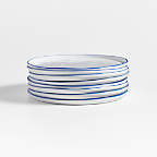 Mercer Blue Rim Round Ceramic Salad Plates, Set of 8 + Reviews | Crate ...