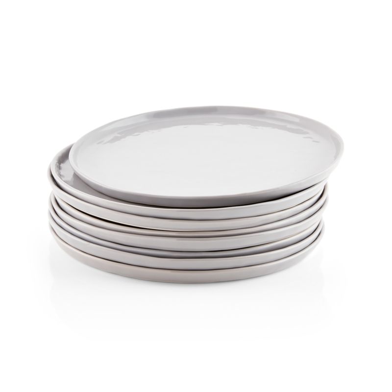 Mercer Grey Round Ceramic Dinner Plates, Set of 8 + Reviews | Crate ...