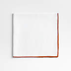 Merrow Stitch Almond Brown Organic Cotton Napkin + Reviews | Crate & Barrel