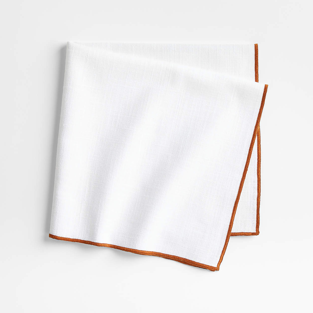 Merrow Stitch Almond Brown Organic Cotton Napkin + Reviews | Crate & Barrel