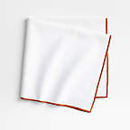 Merrow Stitch Almond Brown Organic Cotton Napkin + Reviews | Crate & Barrel