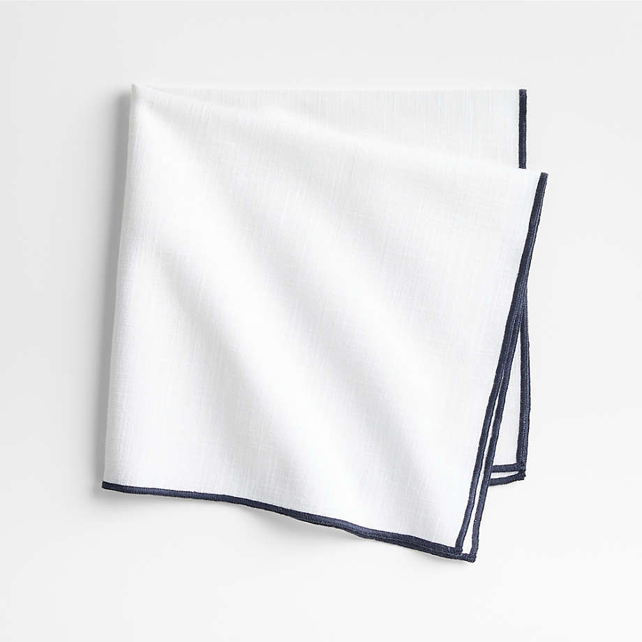 Merrow Stitch Deep Indigo Organic Cotton Napkin + Reviews | Crate & Barrel