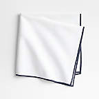 Merrow Stitch Deep Indigo Organic Cotton Napkin + Reviews | Crate & Barrel