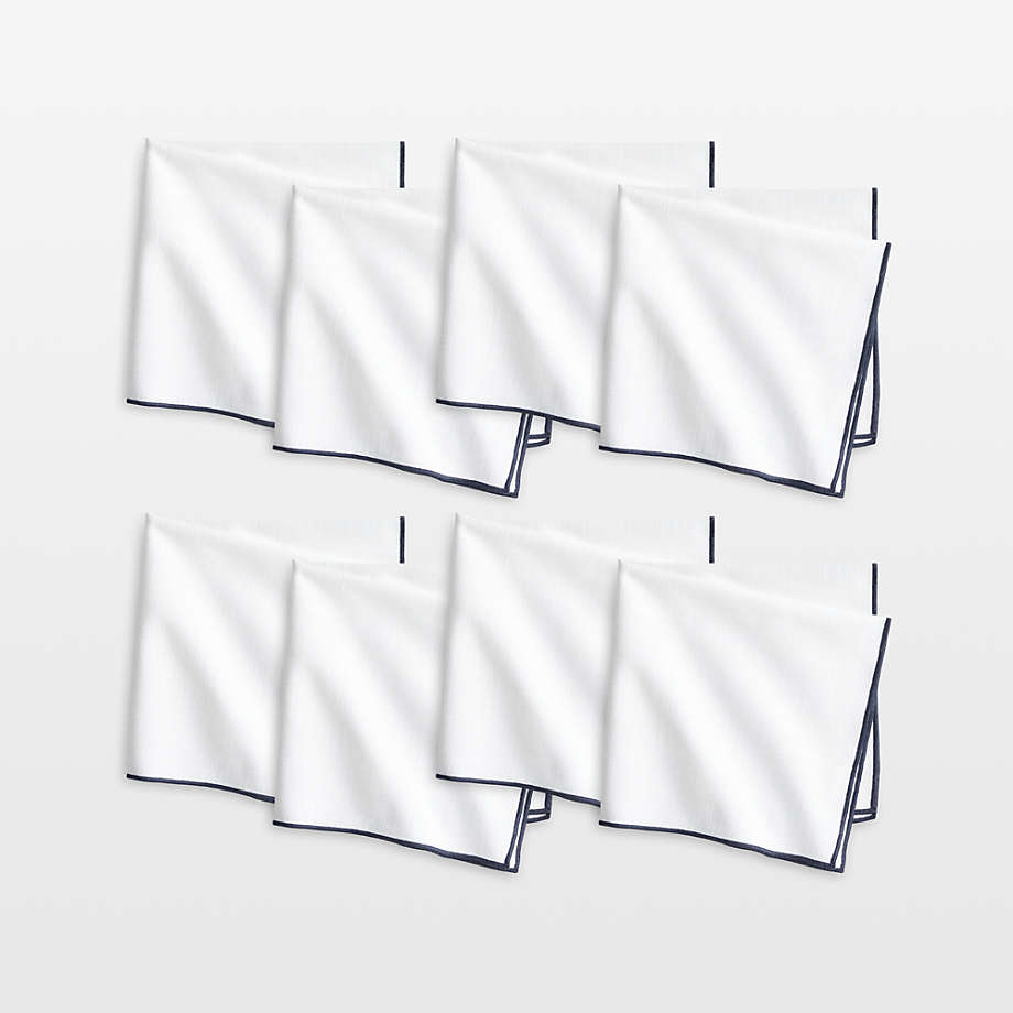 Merrow Stitch Deep Indigo Organic Cotton Napkins, Set of 8 + Reviews ...