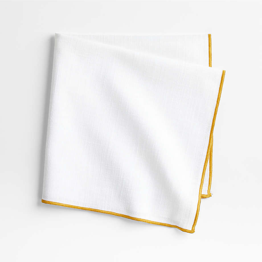 Merrow Stitch Savanna Yellow Organic Cotton Napkin + Reviews | Crate ...