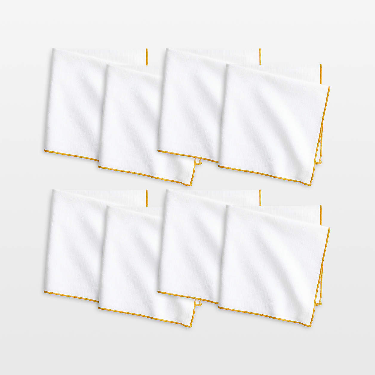 Merrow Stitch Savanna Yellow Organic Cotton Napkins, Set of 8 | Crate ...