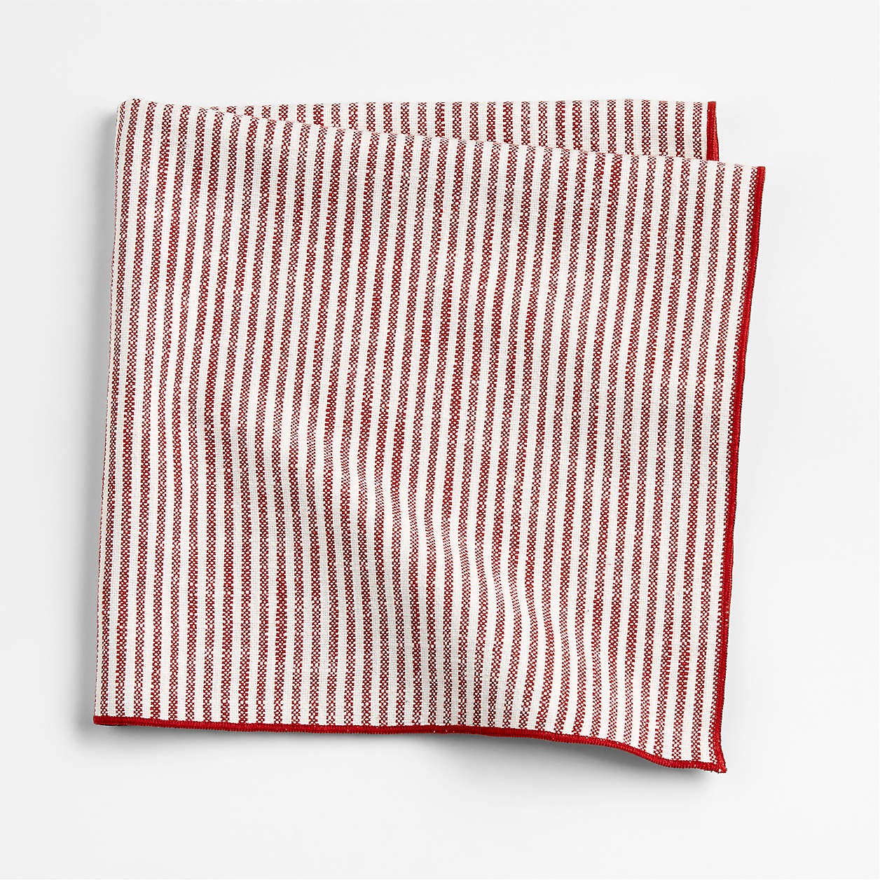 Mercer Merrow-Stitch Red Stripe Napkin | Crate & Barrel