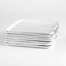 Mercer White Square Ceramic Dinner Plates, Set of 8 + Reviews | Crate ...