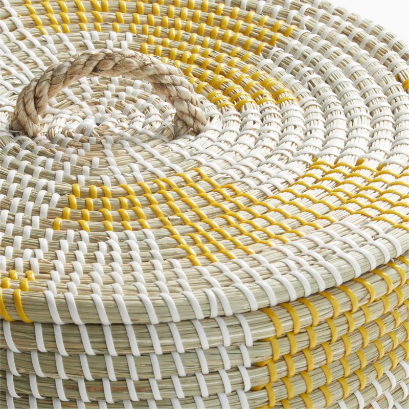 Merchant Ochre Yellow Woven Kids Hamper with Handles | Crate & Kids