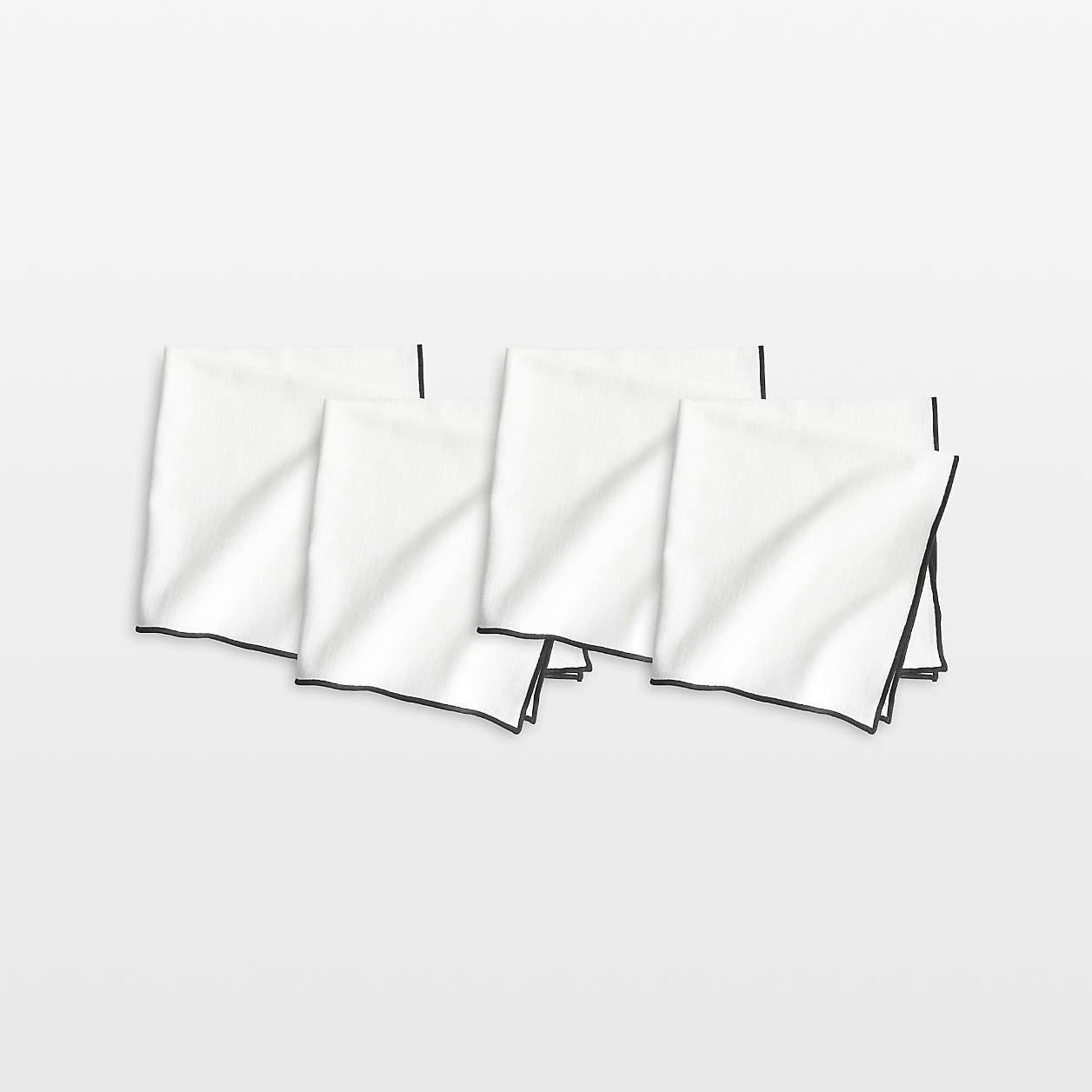 Merrow Stitch Crisp White Organic Cotton Napkin, Set of 4 + Reviews ...