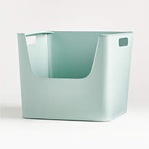 Large Mint Metal Kids Stacking Storage Bin with Handles + Reviews ...