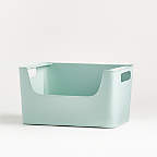 Small Mint Green Metal Kids Stacking Storage Bin with Handles + Reviews ...