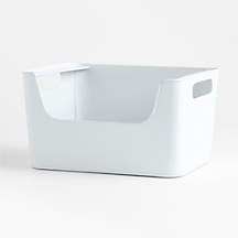 Small White Metal Kids Stacking Storage Bin + Reviews | Crate & Kids