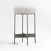 Meyer Dark Pewter Metal Counter Stool + Reviews | Crate & Barrel