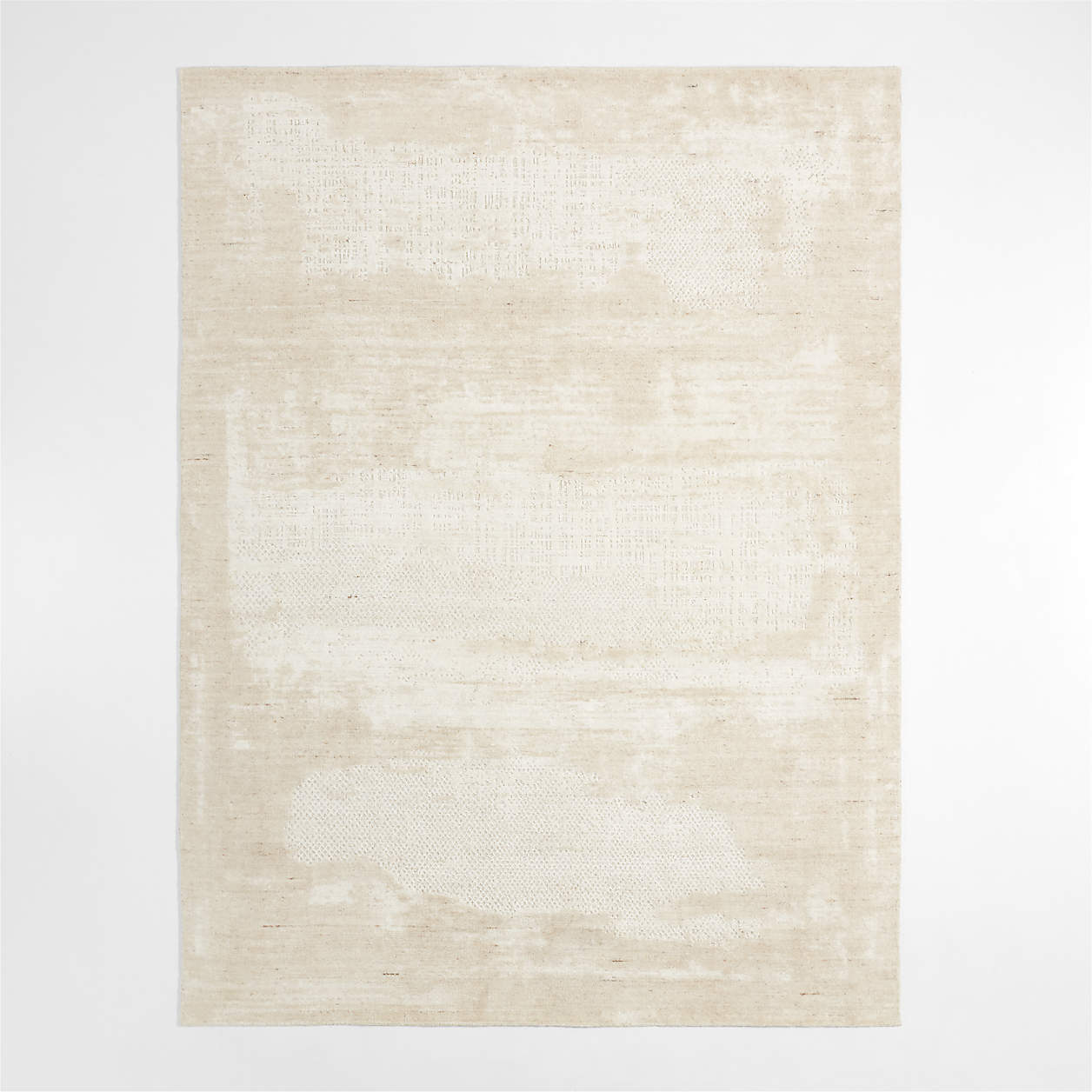 Milano Wool and Viscose Hand-Knotted Beige Area Rug 6'x9' | Crate & Barrel