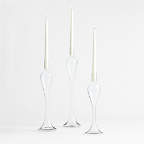 Milano Small Clear Glass Taper Candle Holder 14" + Reviews | Crate & Barrel