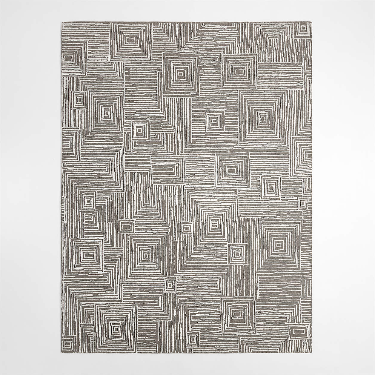 Milos Wool and Viscose Grey Area Rug 8'x10' | Crate & Barrel