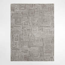 Milos Wool and Viscose Grey Area Rug 8'x10' | Crate & Barrel