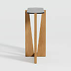 Miro Black Marble Console Table with Natural White Oak Wood Base ...