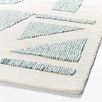 Modern Alphabet Blue Kids Wool Area Rug 6x9 | Crate & Kids