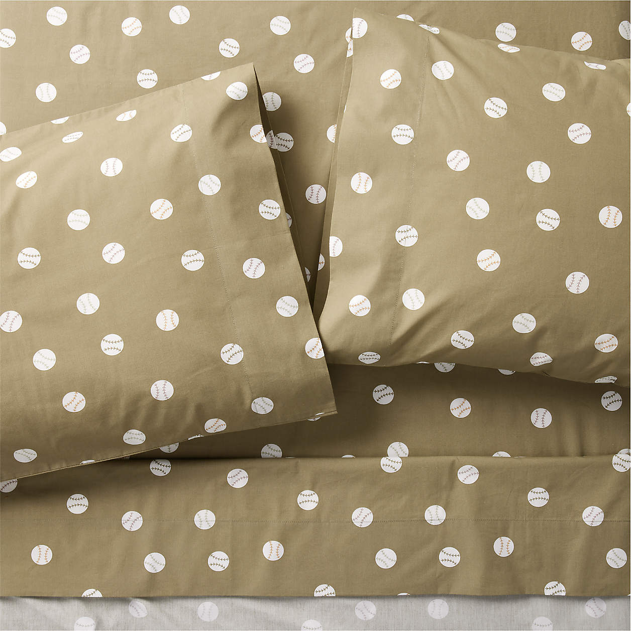 Modern Baseball Organic Cotton Kids Sheet Set | Crate & Kids Canada