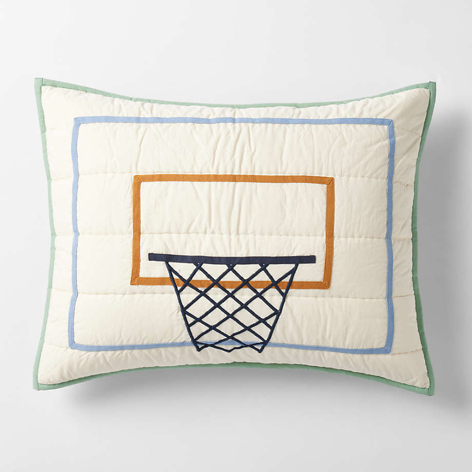 Modern Basketball Organic Cotton Kids Pillow Sham + Reviews | Crate & Kids