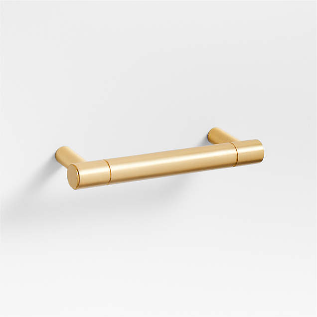 Oval 4" Antique Brass Bar Pull + Reviews | Crate & Barrel