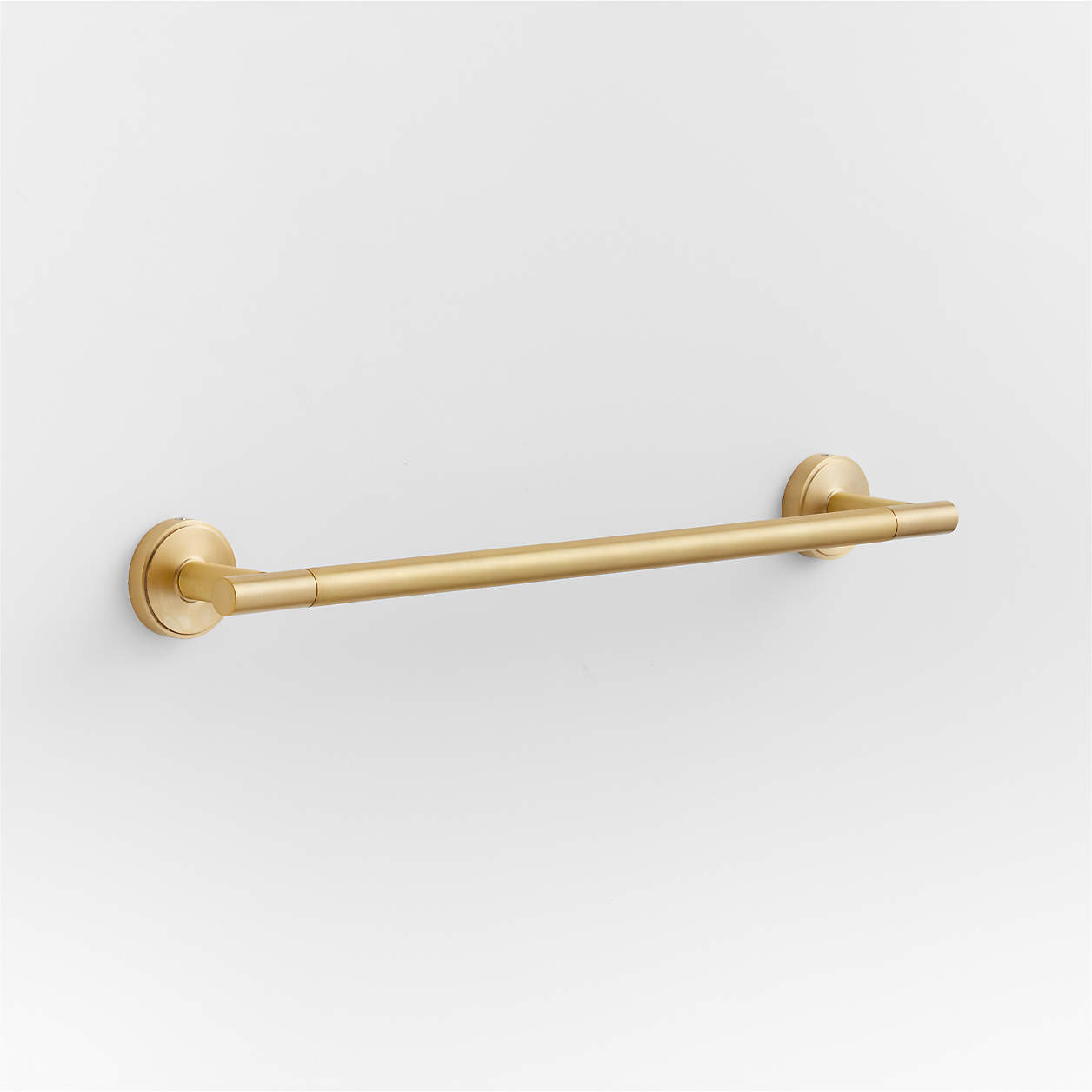 Modern Flat-End Brushed Brass Bath Towel Bar 18" + Reviews | Crate & Barrel