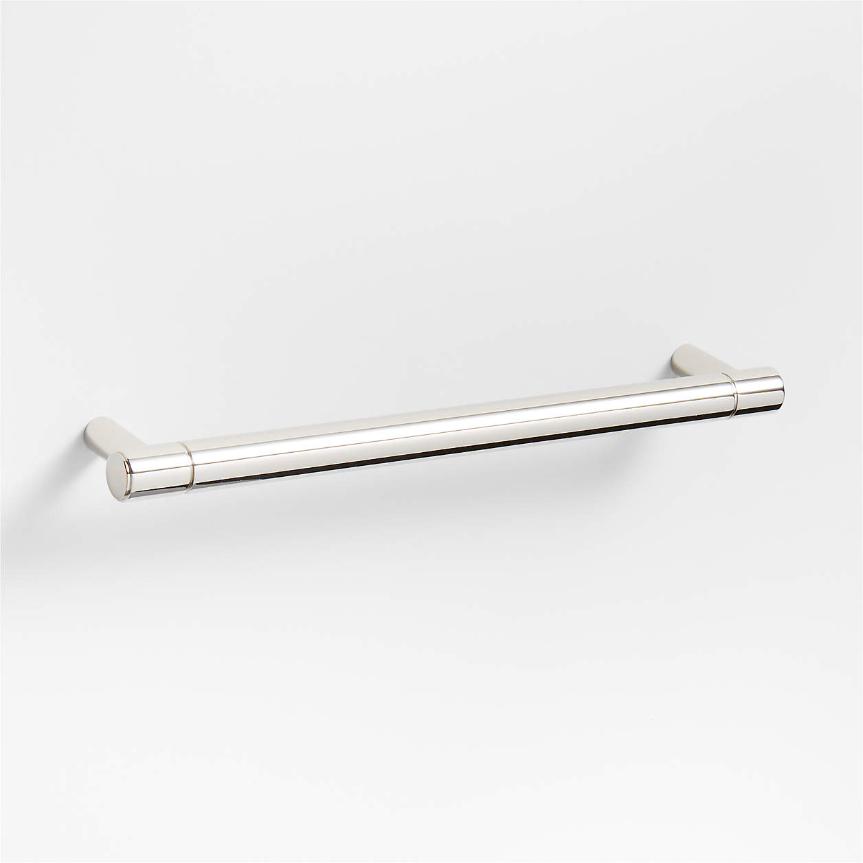 Modern 6" Flat-End Polished Chrome Cabinet Drawer Bar Pull | Crate & Barrel