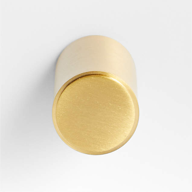 Modern Fluted Brushed Brushed Brass Cabinet Knob + Reviews | Crate & Barrel