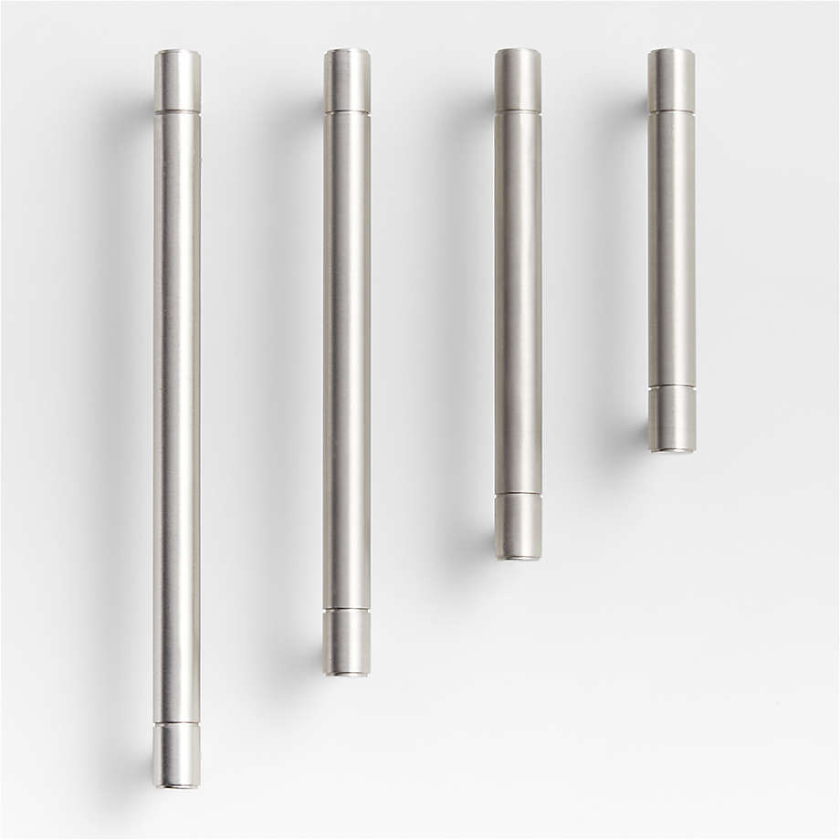Modern Flat-End Brushed Nickel Cabinet Drawer Bar Pulls | Crate ...