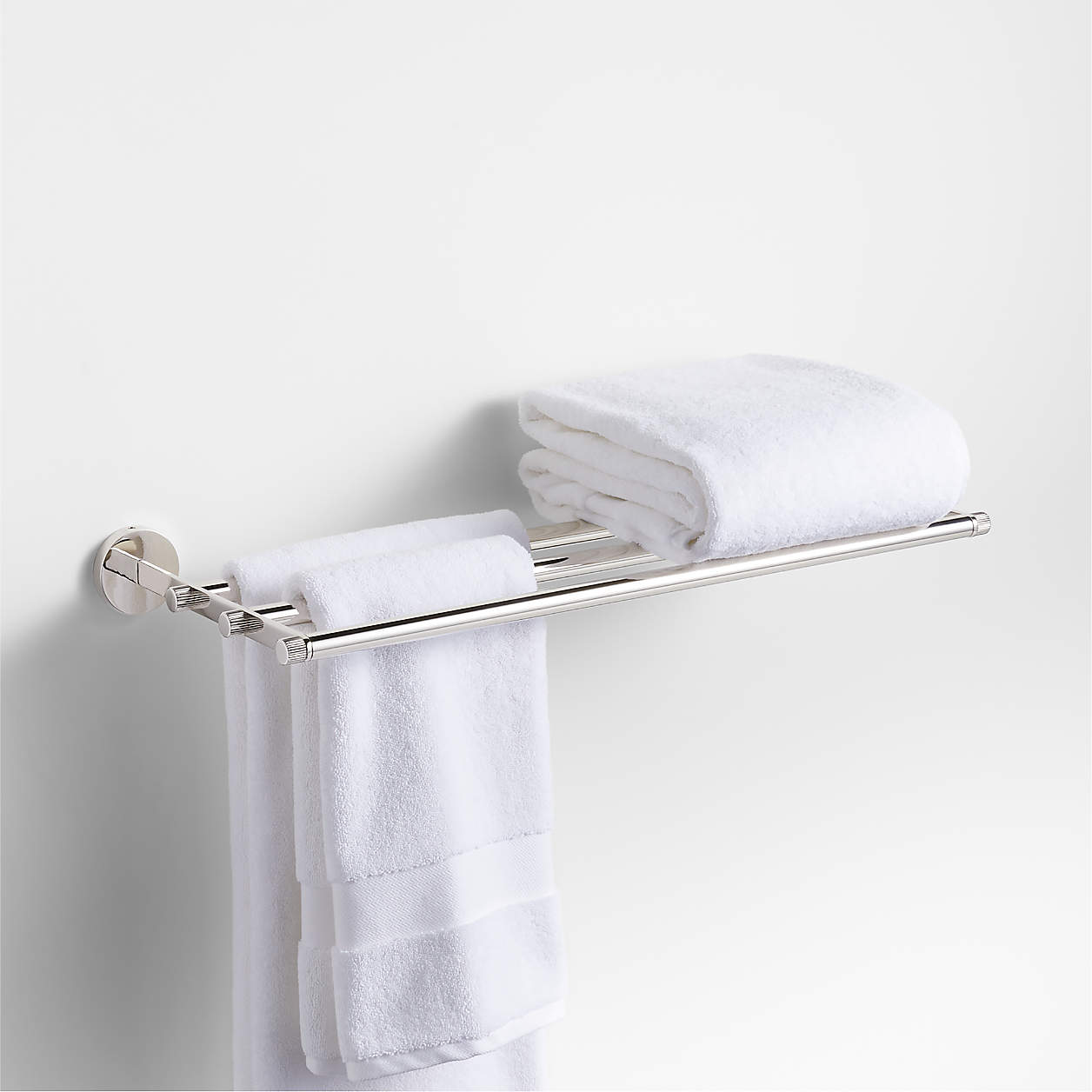 Modern Fluted Polished Chrome Wall-Mounted Bathroom Towel Rack | Crate ...