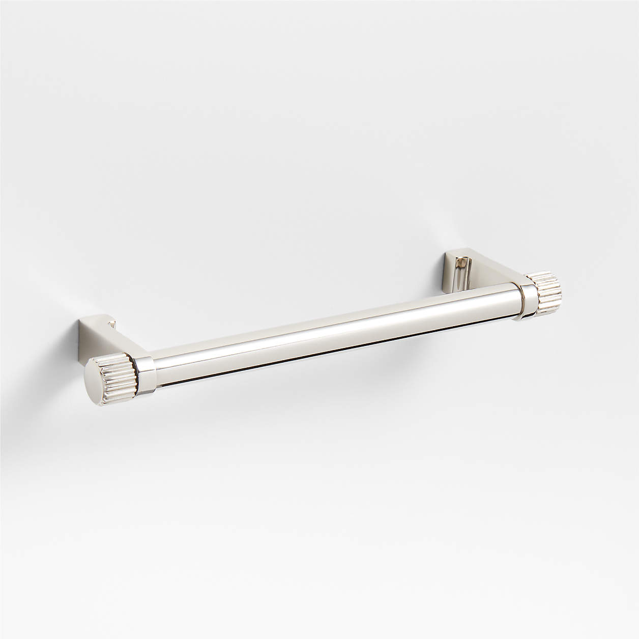 Modern 5" Fluted Polished Chrome Cabinet Drawer Bar Pull | Crate & Barrel