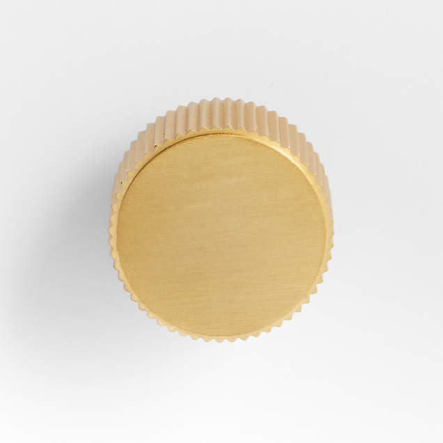 Classic Sphere Brushed Brass Cabinet Knob + Reviews | Crate & Barrel