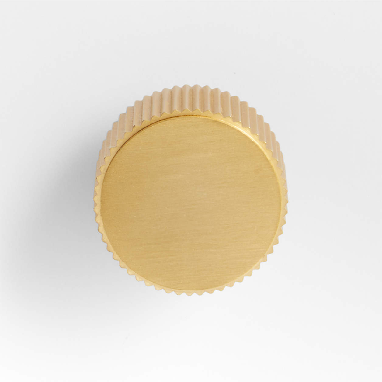 Modern Fluted Brushed Brushed Brass Cabinet Knob + Reviews | Crate & Barrel Canada