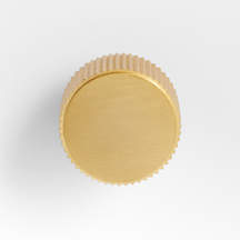 Modern Fluted Brushed Brushed Brass Cabinet Knob + Reviews | Crate & Barrel Canada