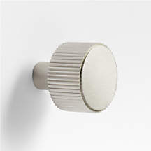 Modern Fluted Brushed Nickel Cabinet Knob + Reviews | Crate & Barrel