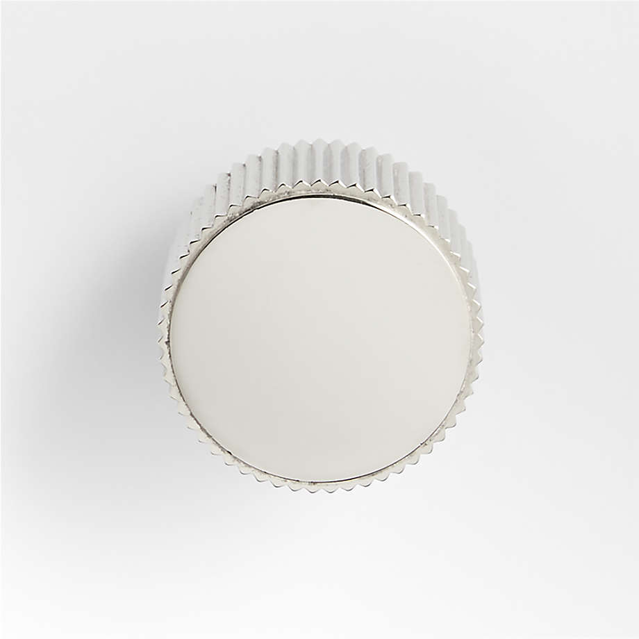 Modern Fluted Polished Chrome Cabinet Knob + Reviews | Crate & Barrel