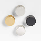 Modern Fluted Brushed Brushed Brass Cabinet Knob + Reviews | Crate & Barrel