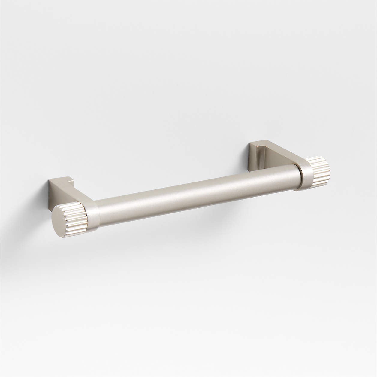 Modern 4" Fluted Brushed Nickel Cabinet Drawer Bar Pull | Crate & Barrel