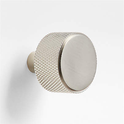 Modern Fluted Brushed Nickel Cabinet Knob + Reviews | Crate & Barrel