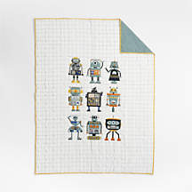 Modern Robot Organic Cotton Kids Twin Quilt + Reviews | Crate & Kids