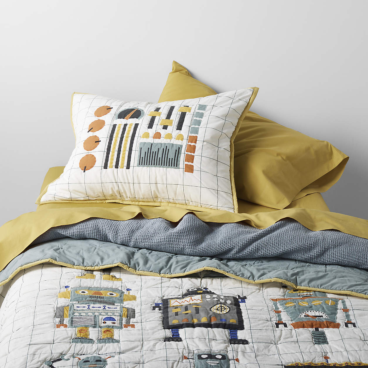 Modern Robot Organic Cotton Kids Full/Queen Quilt + Reviews | Crate ...